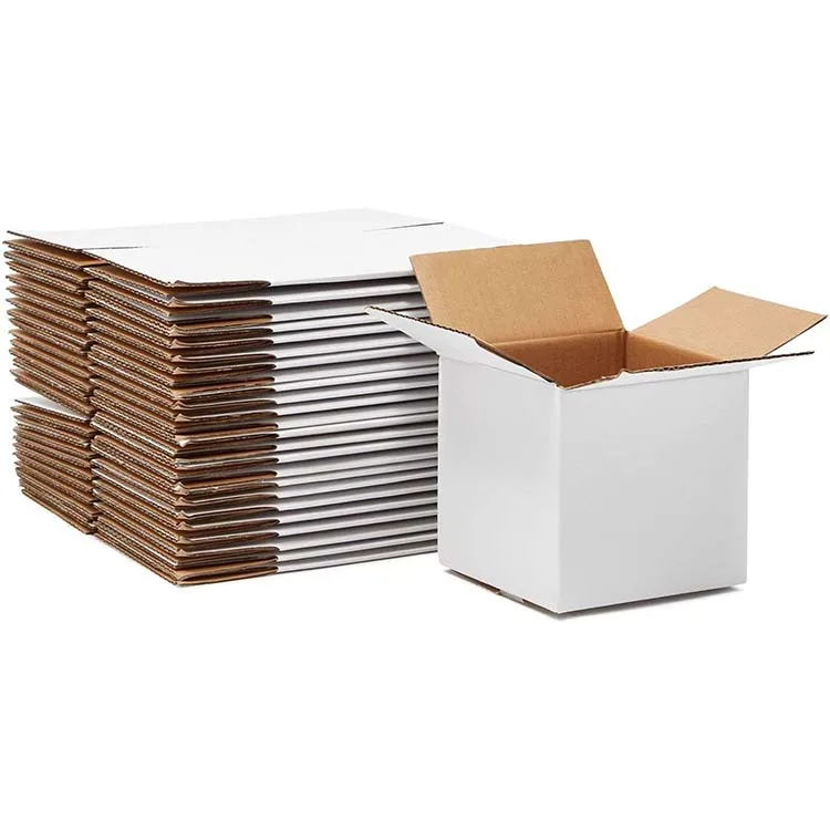 8x8x8 White Shipping Box - Durable & Customizable Packaging