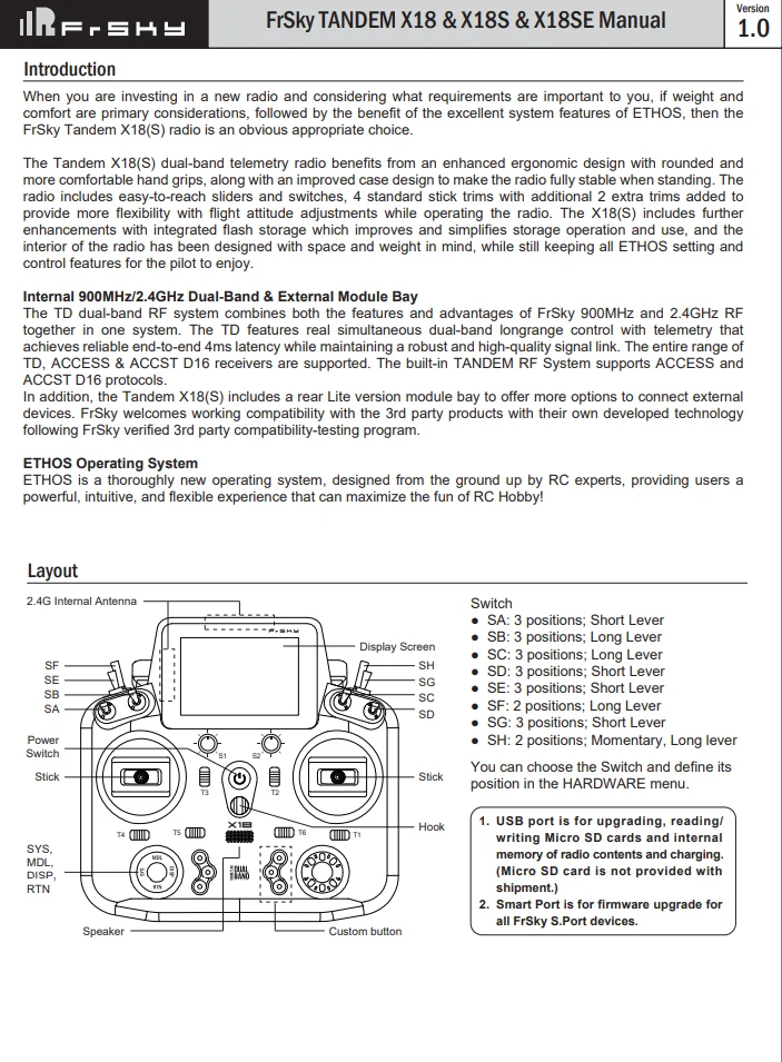 Frsky Tandem X18se Transmitter 900mhz/2.4ghz Dual-band External Module ...