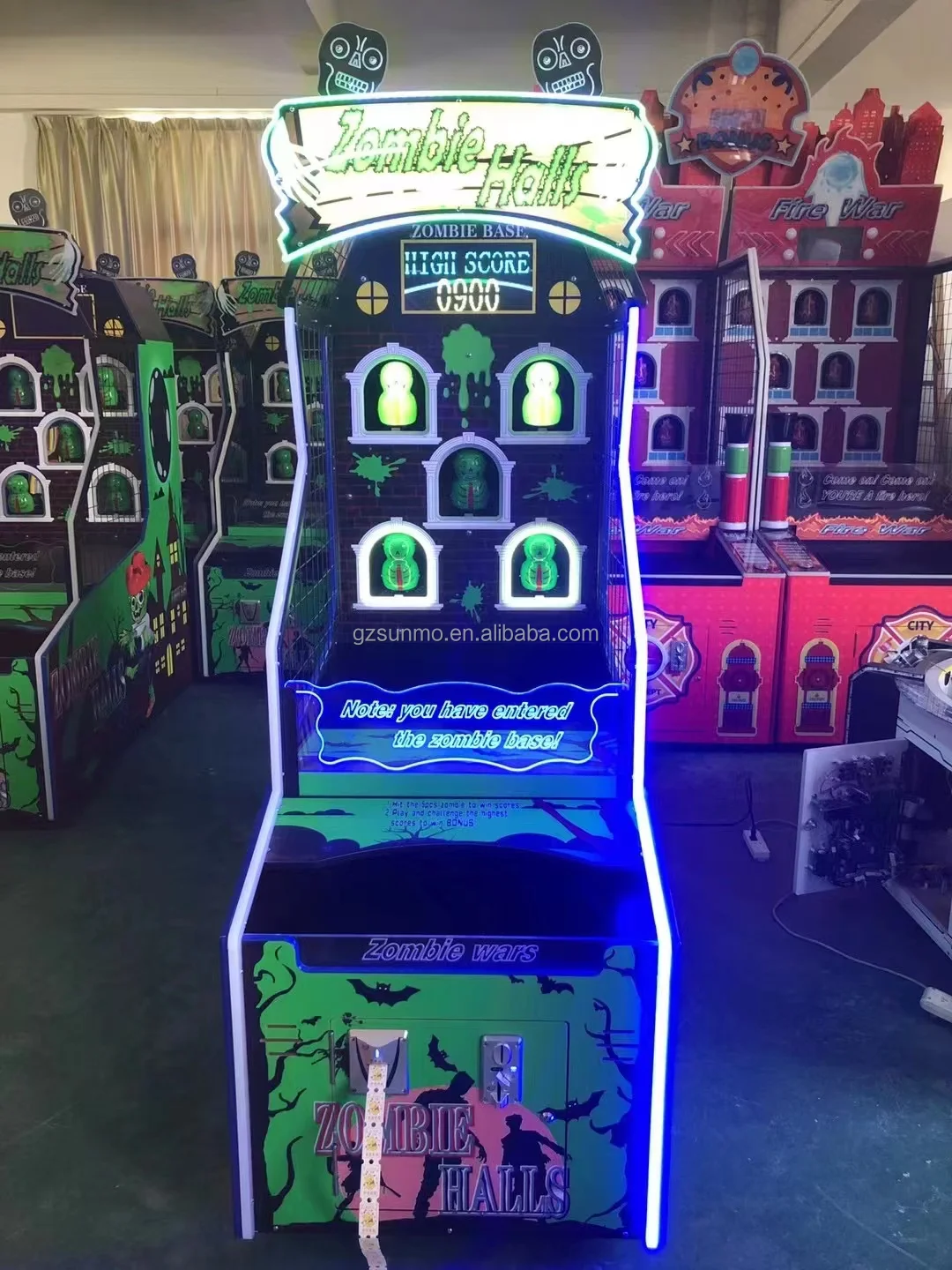 SUNMO Arcade Game Machine Zombie Halls Throwing Ball Ticket Redemption ...