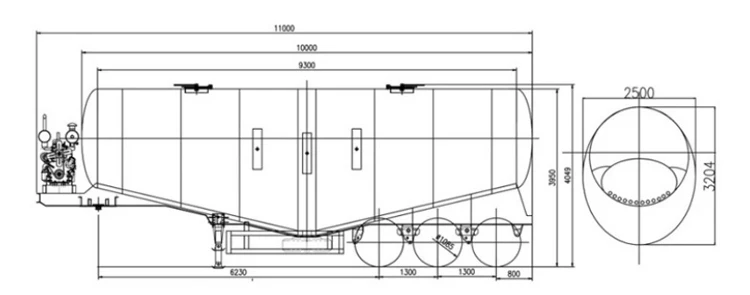 60 Ton Tanker Storage Tank Dry Powder Bulk Cement Trailers