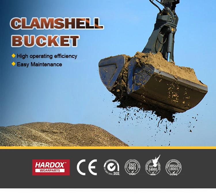 Excavator Crane Clamshell Bucket Excavator Hydraulic Clamshell Bucket ...