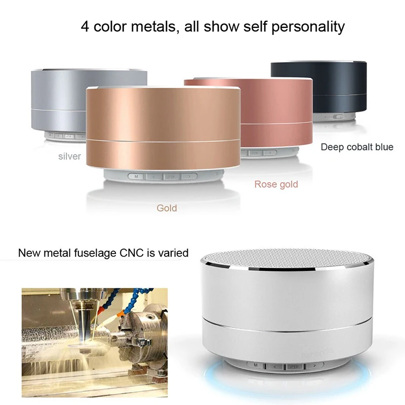 LED Light Colorful Small Round Bluetooth Speaker Outdoor FM Radio BT5.0 ...