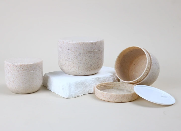 Round 80g 120g 200g 250g Biodegradable Cosmetic Jars with Dual Chambers ...