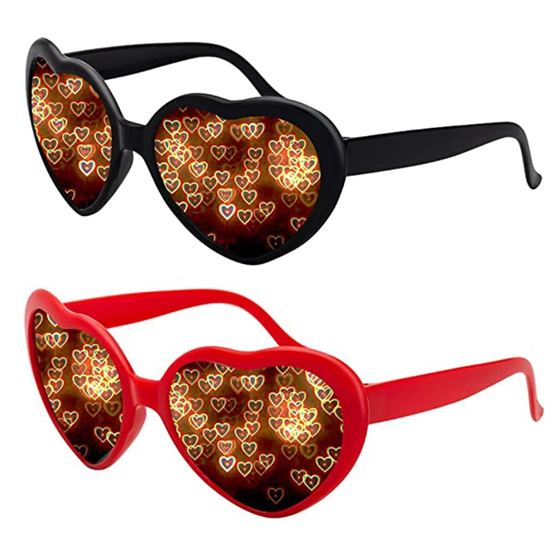 Heart Shaped Diffraction Glasses - Love Effects Sunglasses