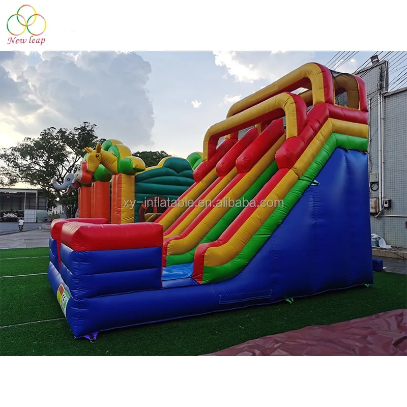 Outdoor Kids Inflatable Soccer Ball Bounce House Combo Slide - Buy ...