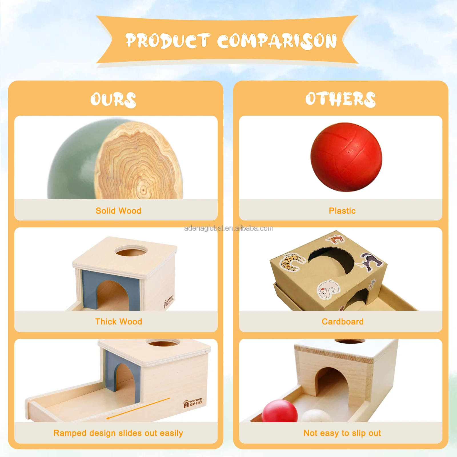 Montessori Kids Wooden Sensory Montessori Object Permanence Box Infant ...