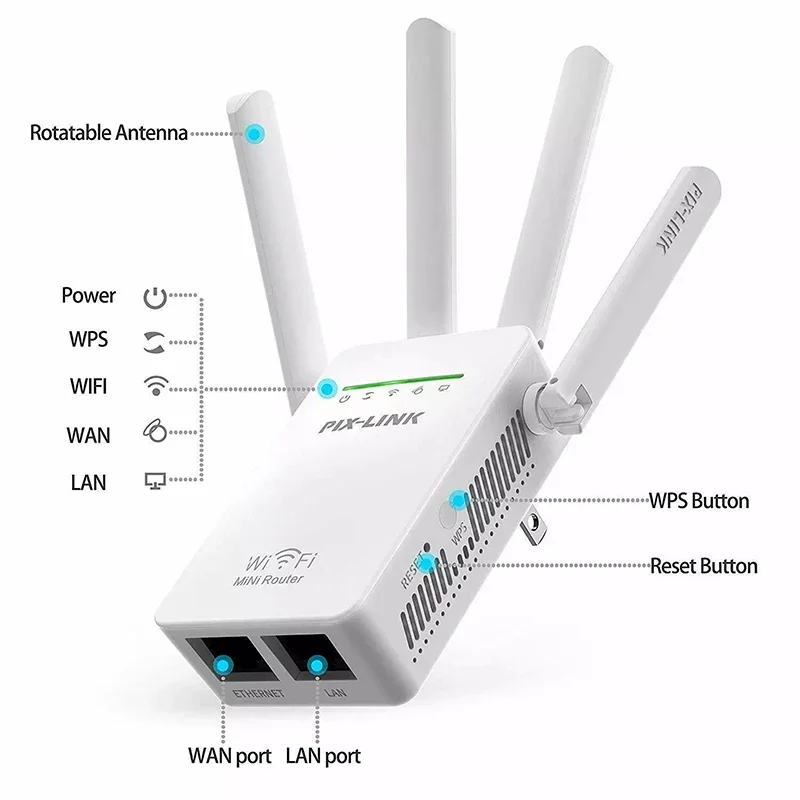 Wifi Signal Repeater Amplifier 300m Wireless Router Network Expander ...