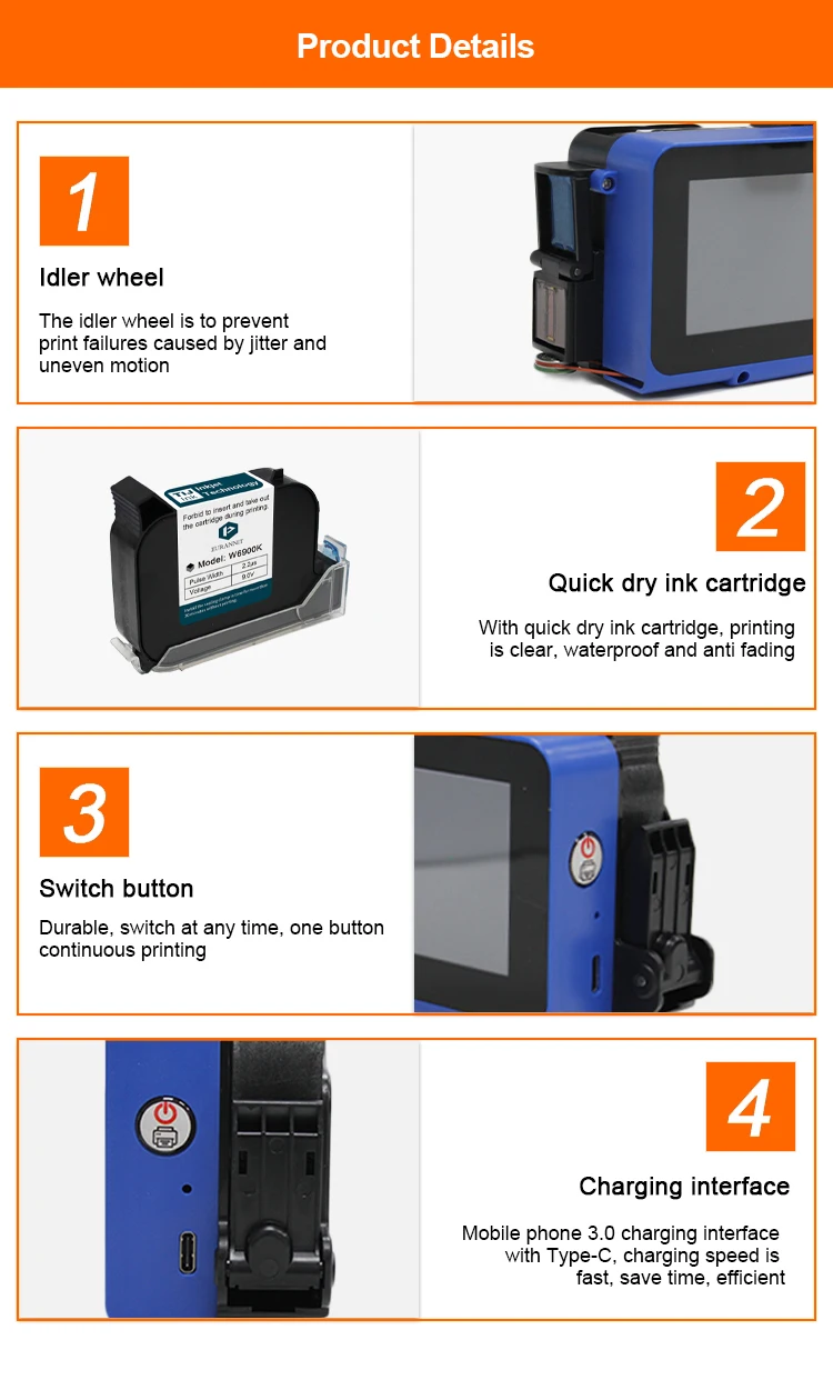 Mini 12.7MM Fast Dry Barcode Date Label Plastic Carton Portable ...