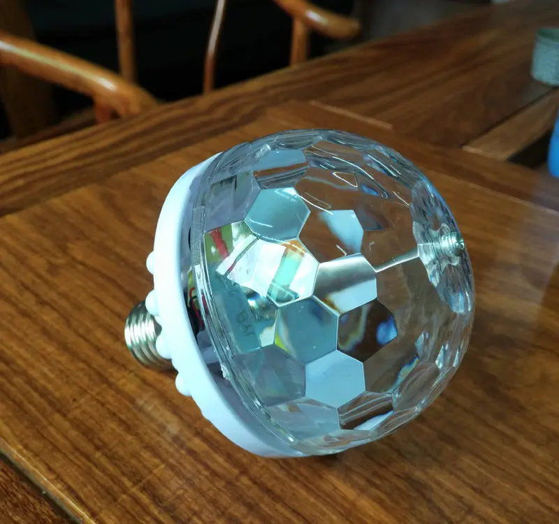 E27 Rgb Led Crystal Shaped Magic Ball Bulb Colorful Rotating Lamp Night ...