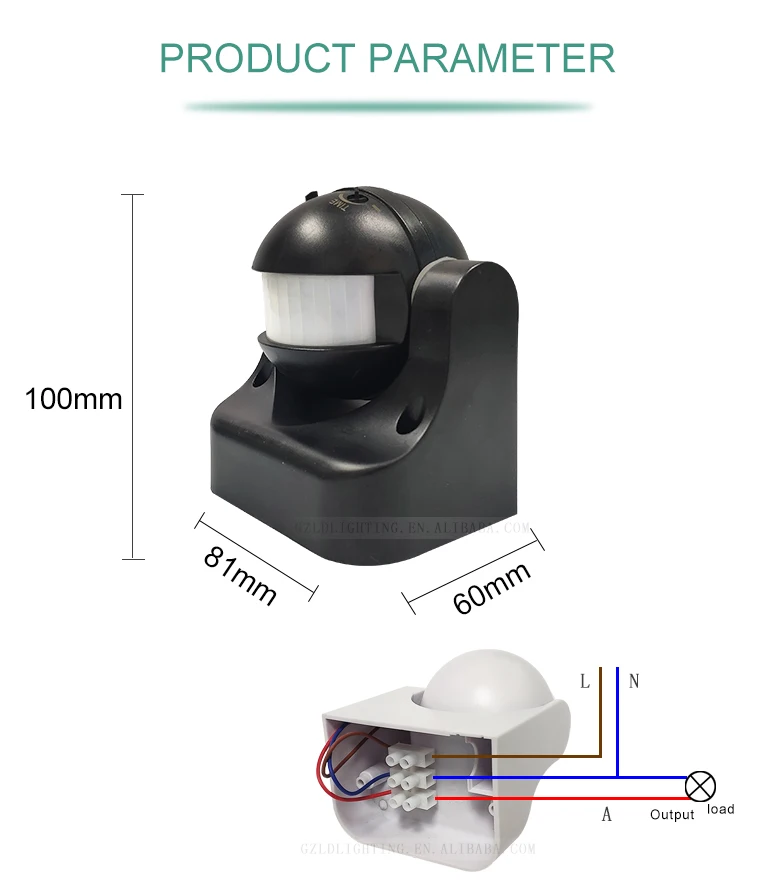 Wall Surface Outdoor Waterproof IP44 Mount PIR Motion Sensor switch ...