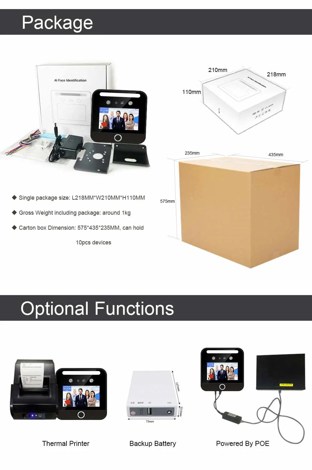 AI03F Time Attendance System - Face & Fingerprint Recognition