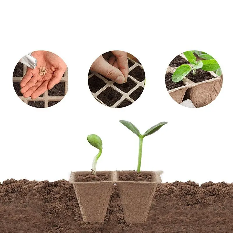 Manufacturer Wholesale Square Pulp Seedling Tray 12 Grid Seedling Cup ...