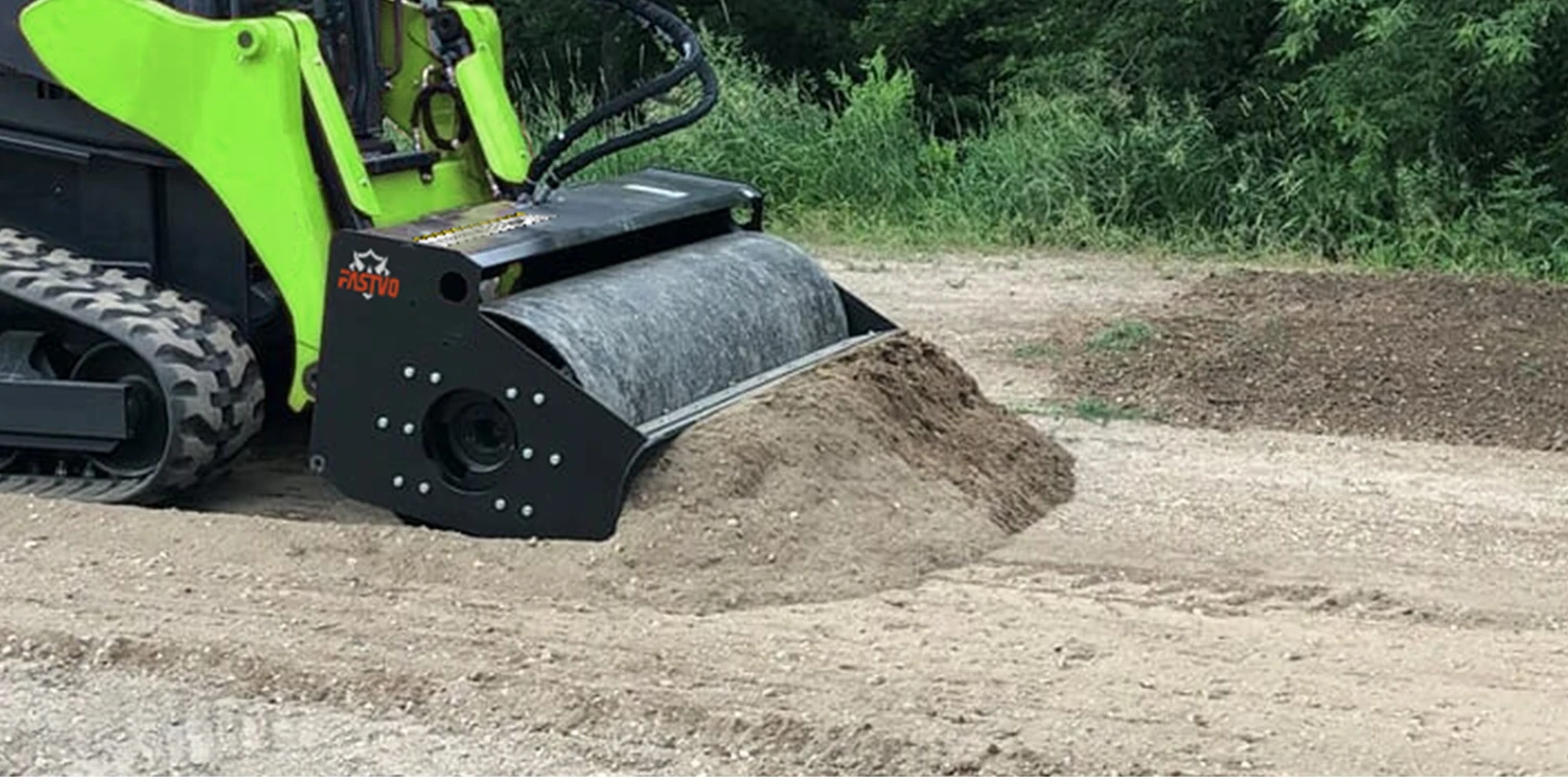 Smooth Drum Road Roller Skid Steer Vibratory Roller 72" Compactor for ...