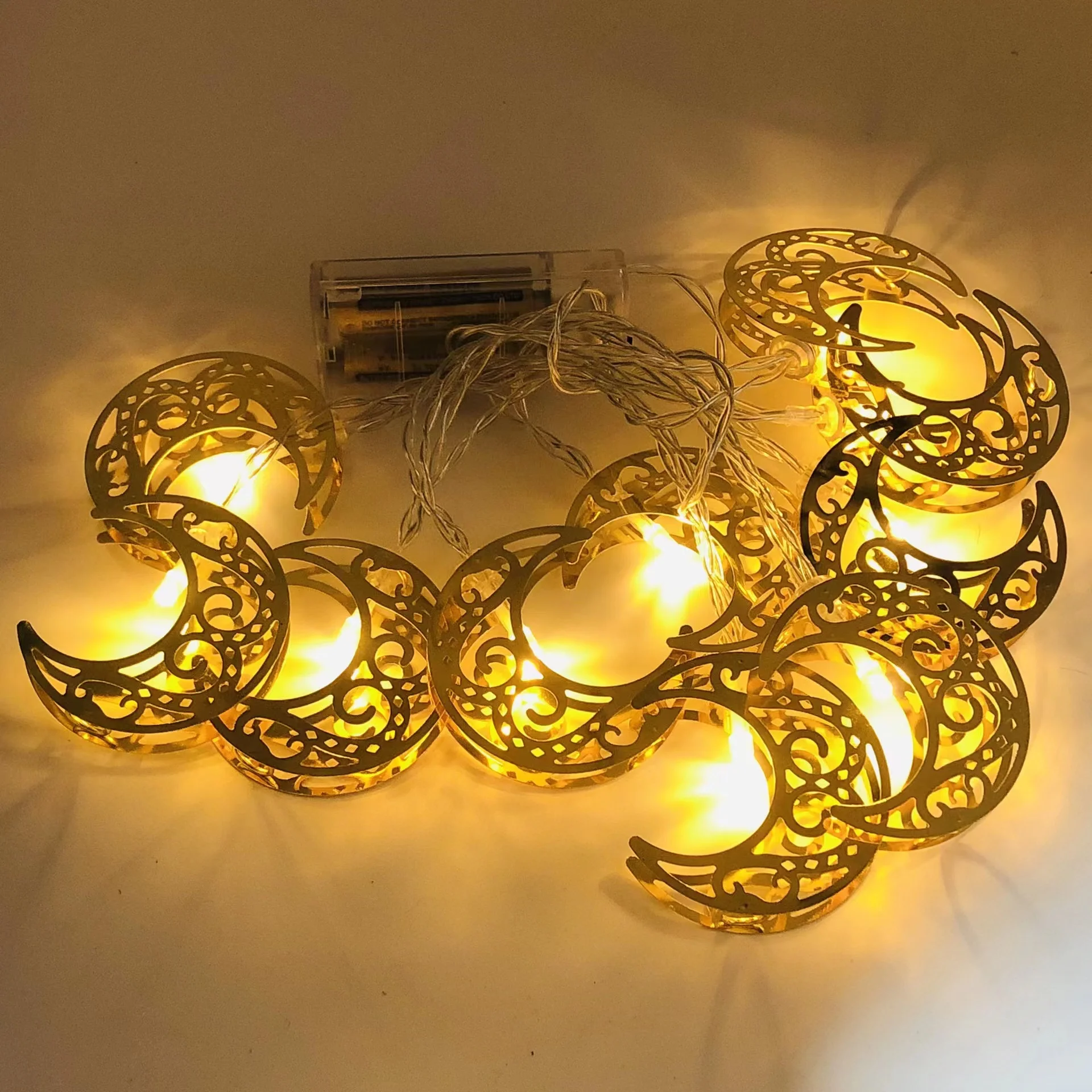 Muslim Middle East Eid String Lights Iron Art Star Moon Castle Decor ...
