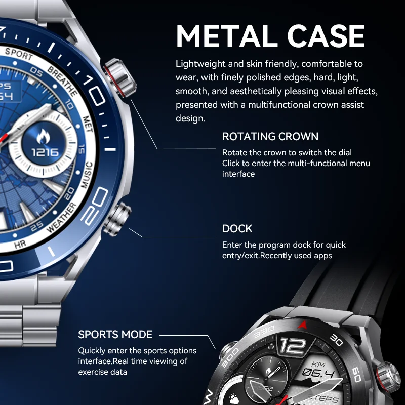 2023 New Men Smart Watch Hw5 Max Smart Watch Men 1.52" With 3 Watchband ...