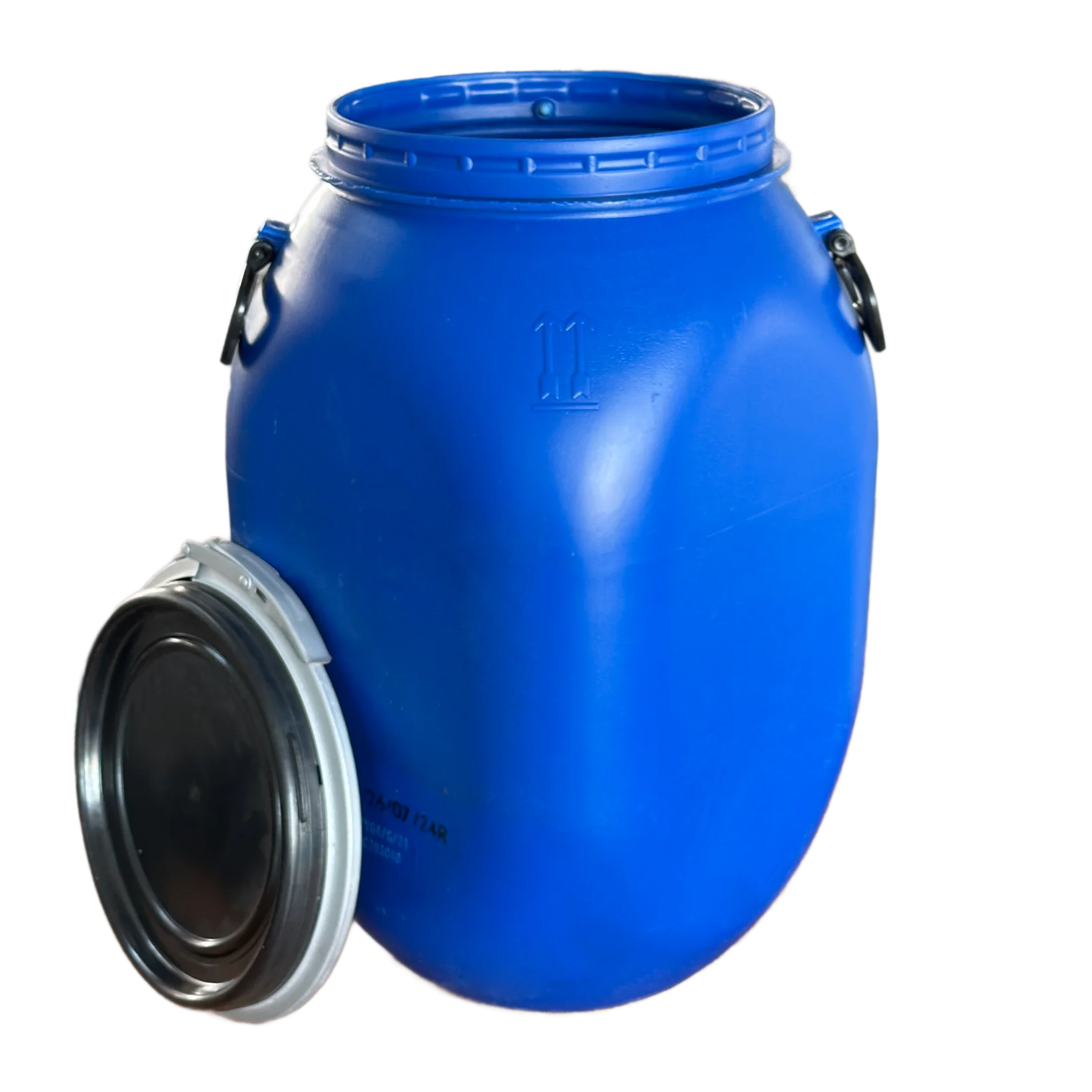 60 L Wide-Mouth Plastic Drum with Blue Square Lid Used for Clean Oil ...