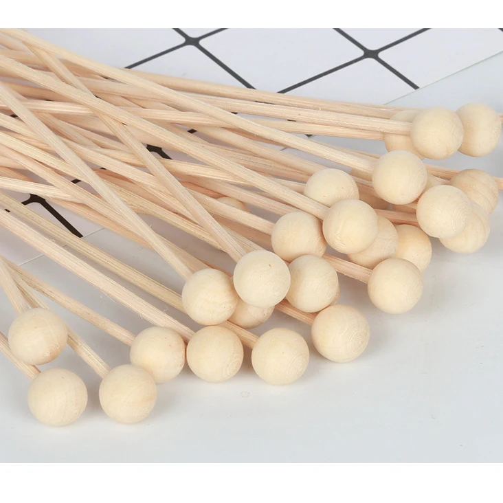 Wholesale Reed Diffuser Straight Rattan Stick With Round Wooden Bead ...