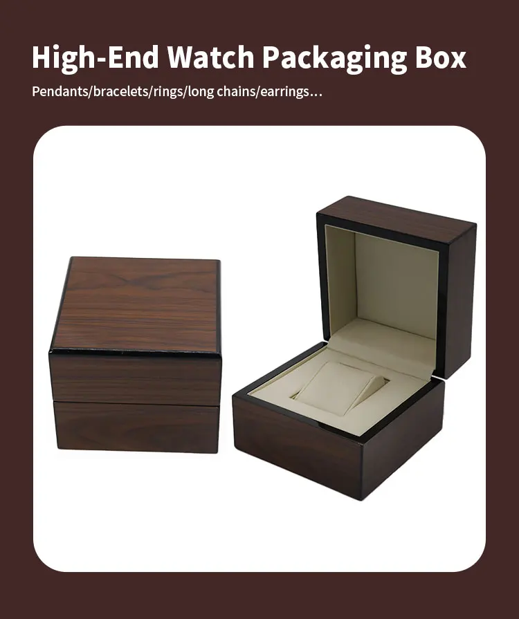 Custom Logo Luxury Wooden Mdf Watch Box Watch Storage Single Gift Cases ...