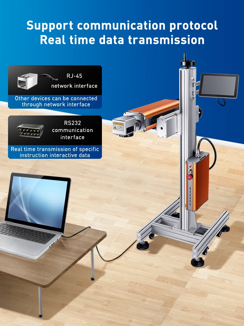 High Precision Logo Barcode Qr Code Batch Number 20w 30w 40w Co2 Laser Marking Machine For ...