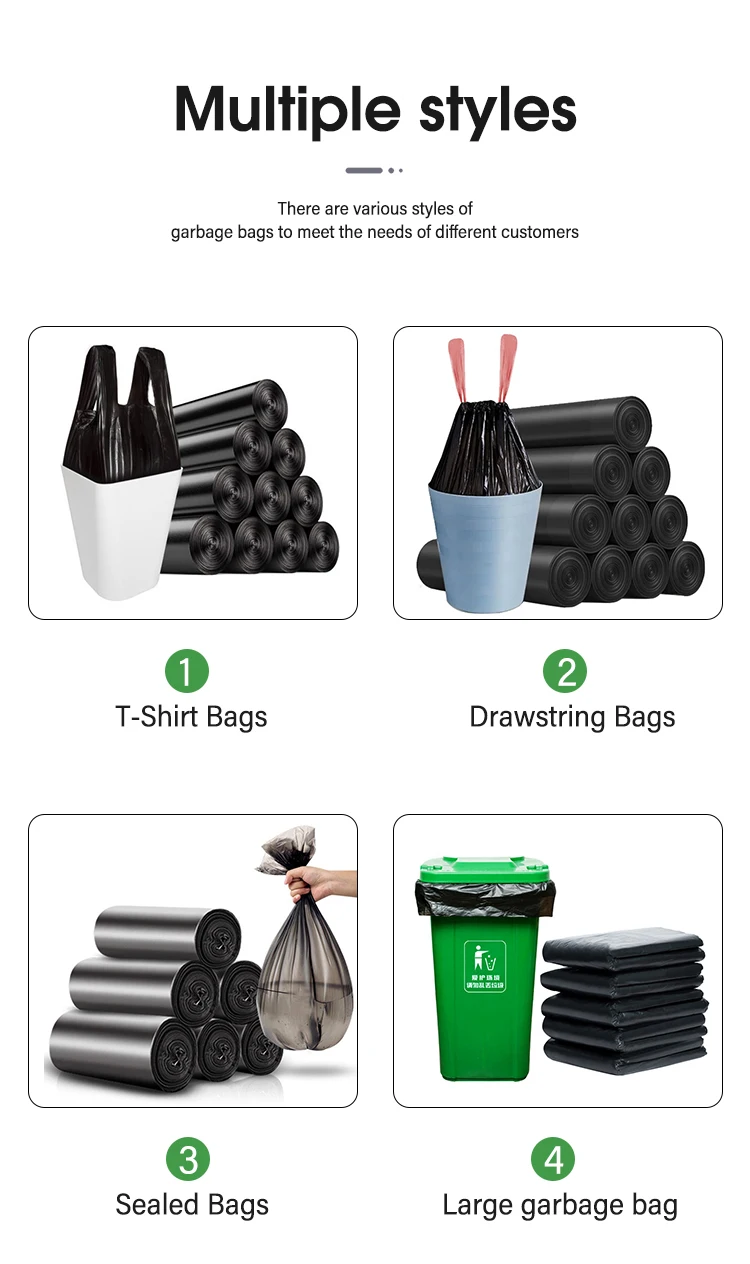 Custom Printed Plastic Trash Garbage Bag in Roll Strong Trash Garbage ...