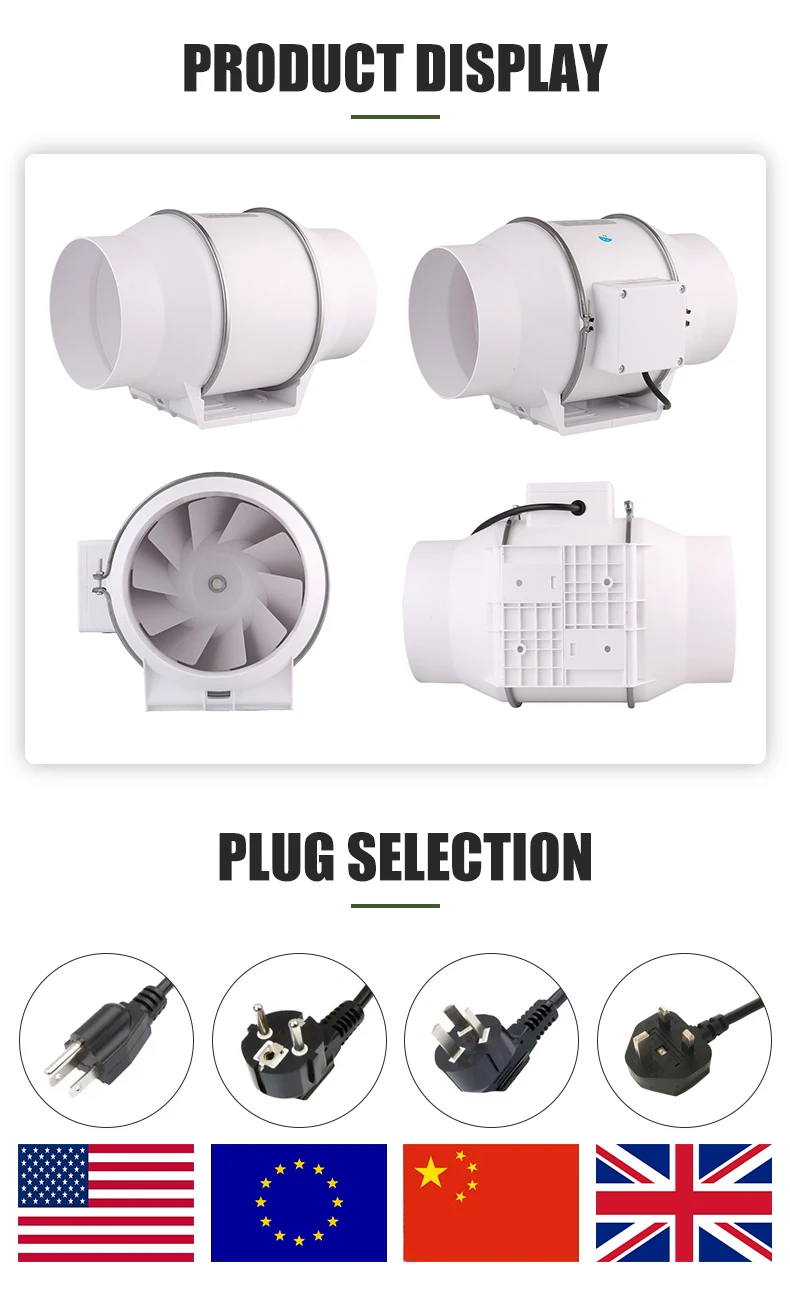100mm To 315mm Two Speed Mixed Flow Fan - Buy 220v Pvc Single-speed ...