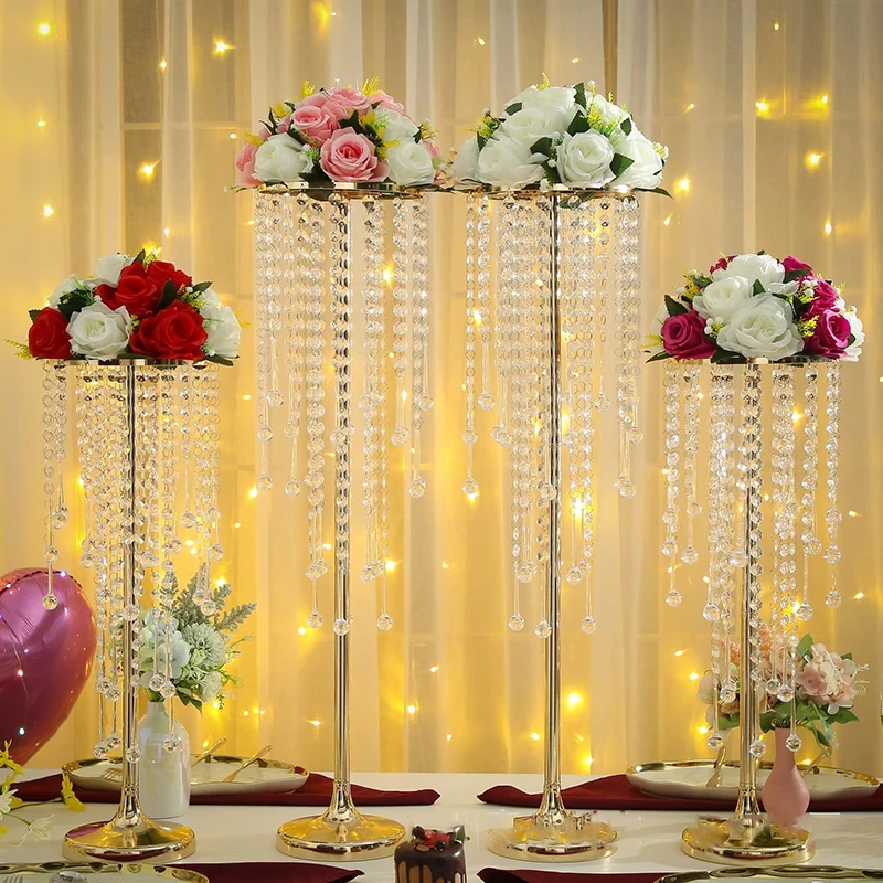 Crystal Gold Metal Table Centerpiece Wedding Decoration Road Lead ...