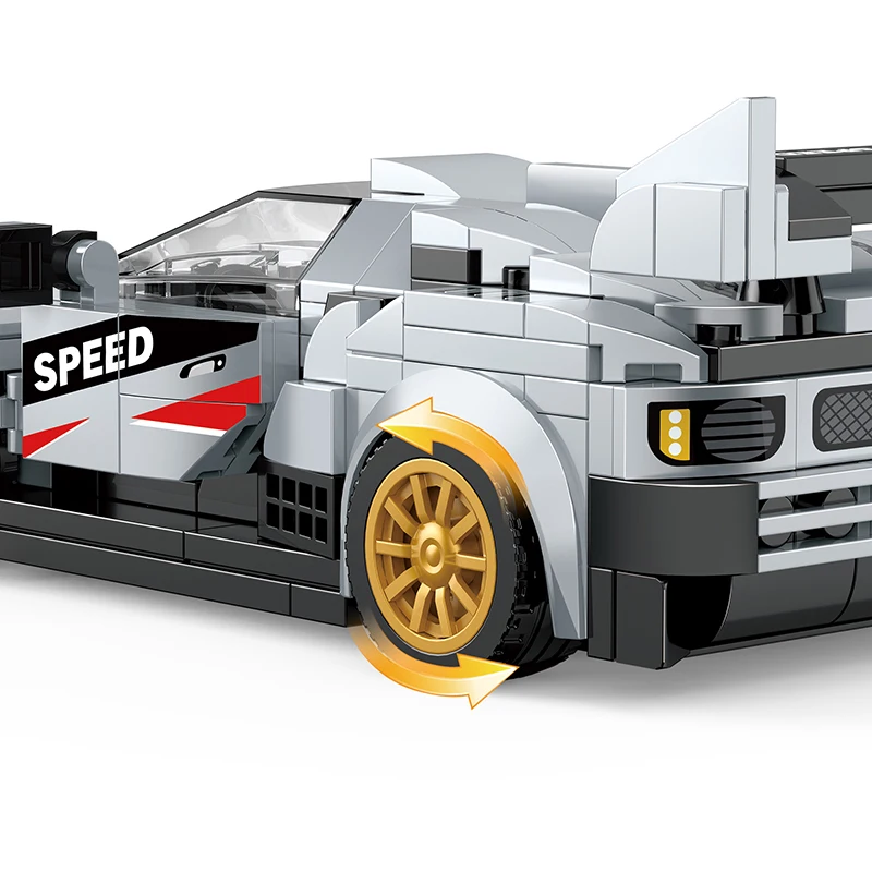 Cogo Creative Educational Construction Diy Racing Car Plastic Building ...