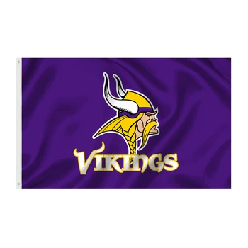 Nfl Flags Team Football Banner Polyester 3*5ft Customize Vikings Club ...