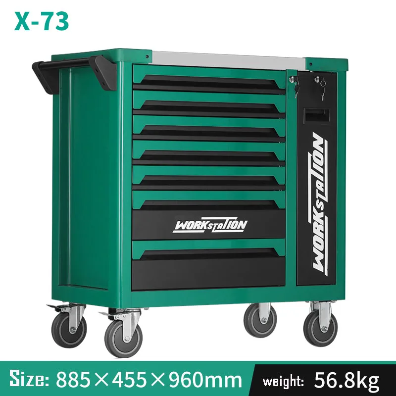 Metal Tool Trolley Workbench Rolling Box Trolley Drawers Lock Tool Cart ...