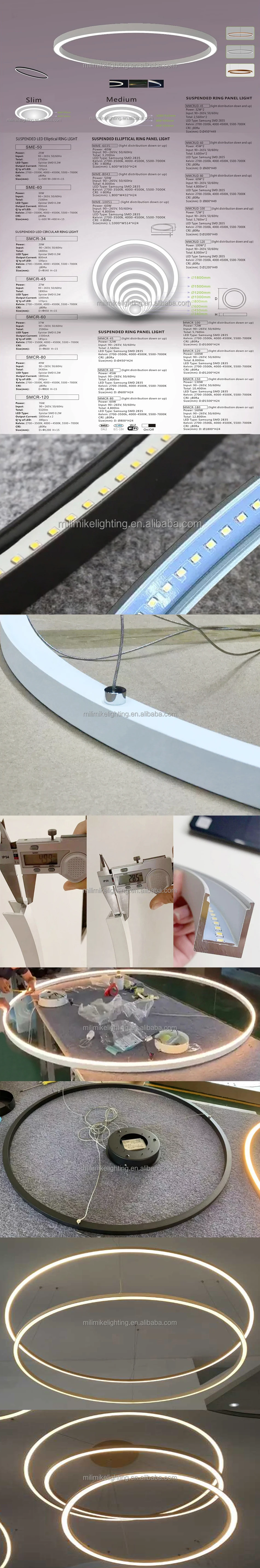 Luxury Kitchen Island Wood Circular Pendant Lights 45cm