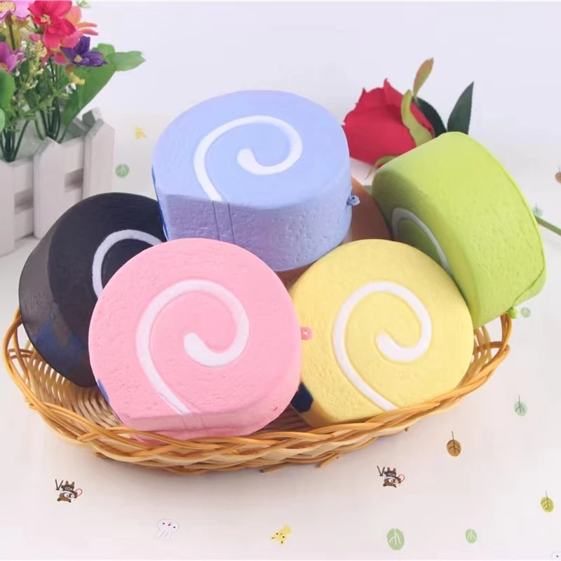 Accept Custom Squishy Toys Swiss Roll Cake Shape Anti Stress Squishy ...