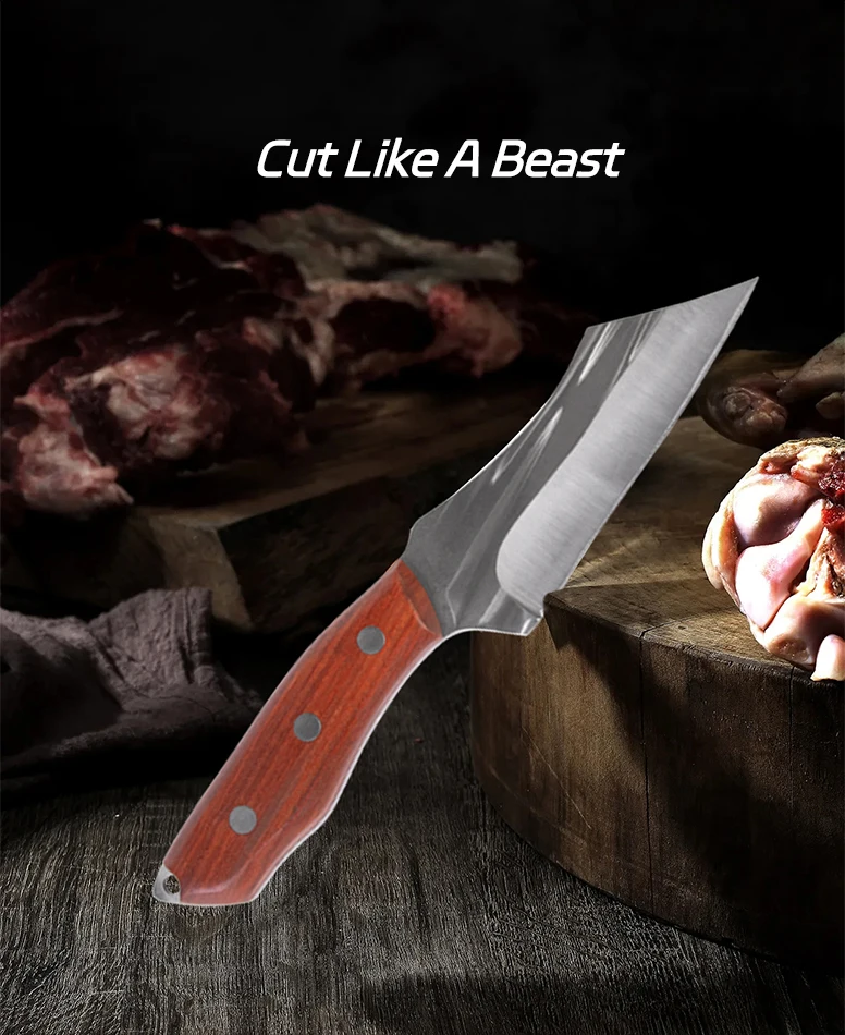 Fulwin Chinese Butcher Knife Professional Hand-forged Cleaver Knife ...