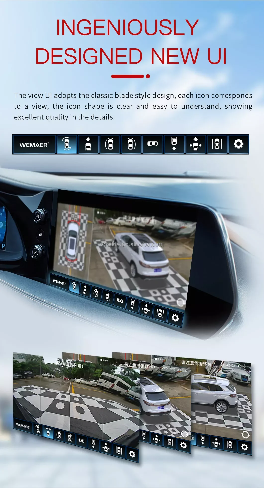 T7 3D PLUS Car Panoramic Camera - 360° Bird View Security