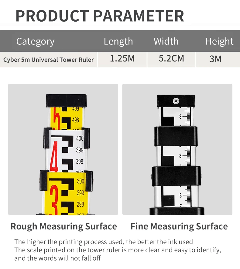 Thickened Aluminum Tower Telescopic Rod Ruler Spirit Optical Level ...