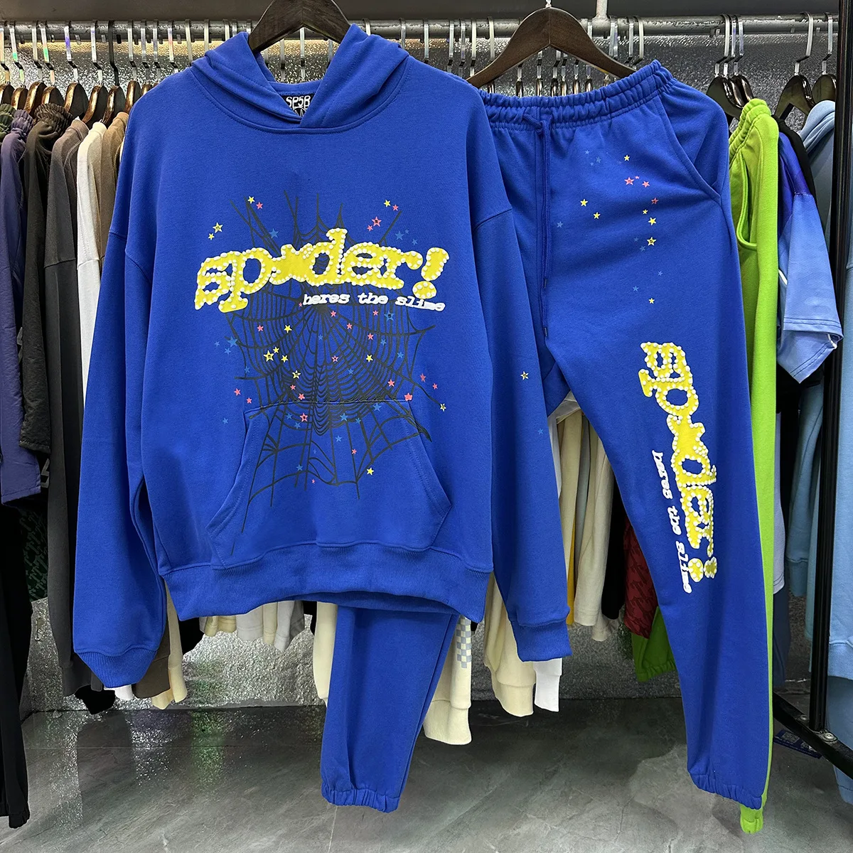 Puff Printing Luxury Hip Hop Hoodies Men 100% Cotton Mens Spsder 55555 ...