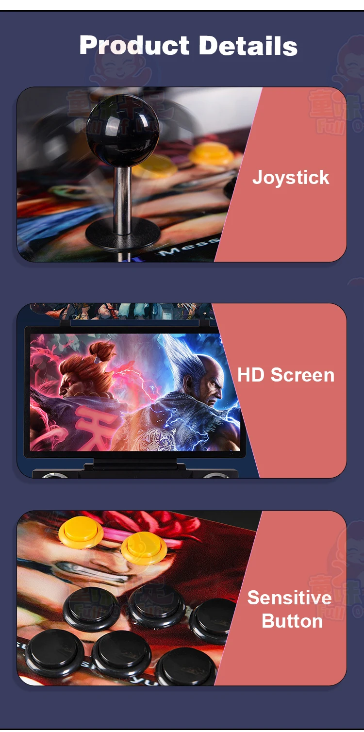 Recreation Games Arcade Equipment Coin Operated Retro Arcade Fighting Game Machine Street ...