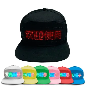 Multi Language Led Cap Light Up Scrolling Message Baseball Cap With ...