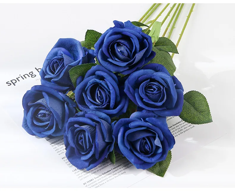 Wholesale Single Artificial Flowers Rose Silk Plastic Simulation Roses ...