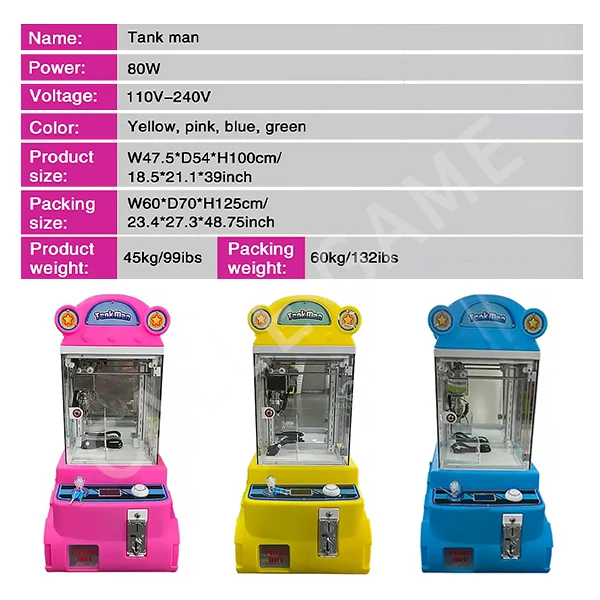 Luxury Mini Coin-Operated Tanks - Perfect for Claw Crane Machines