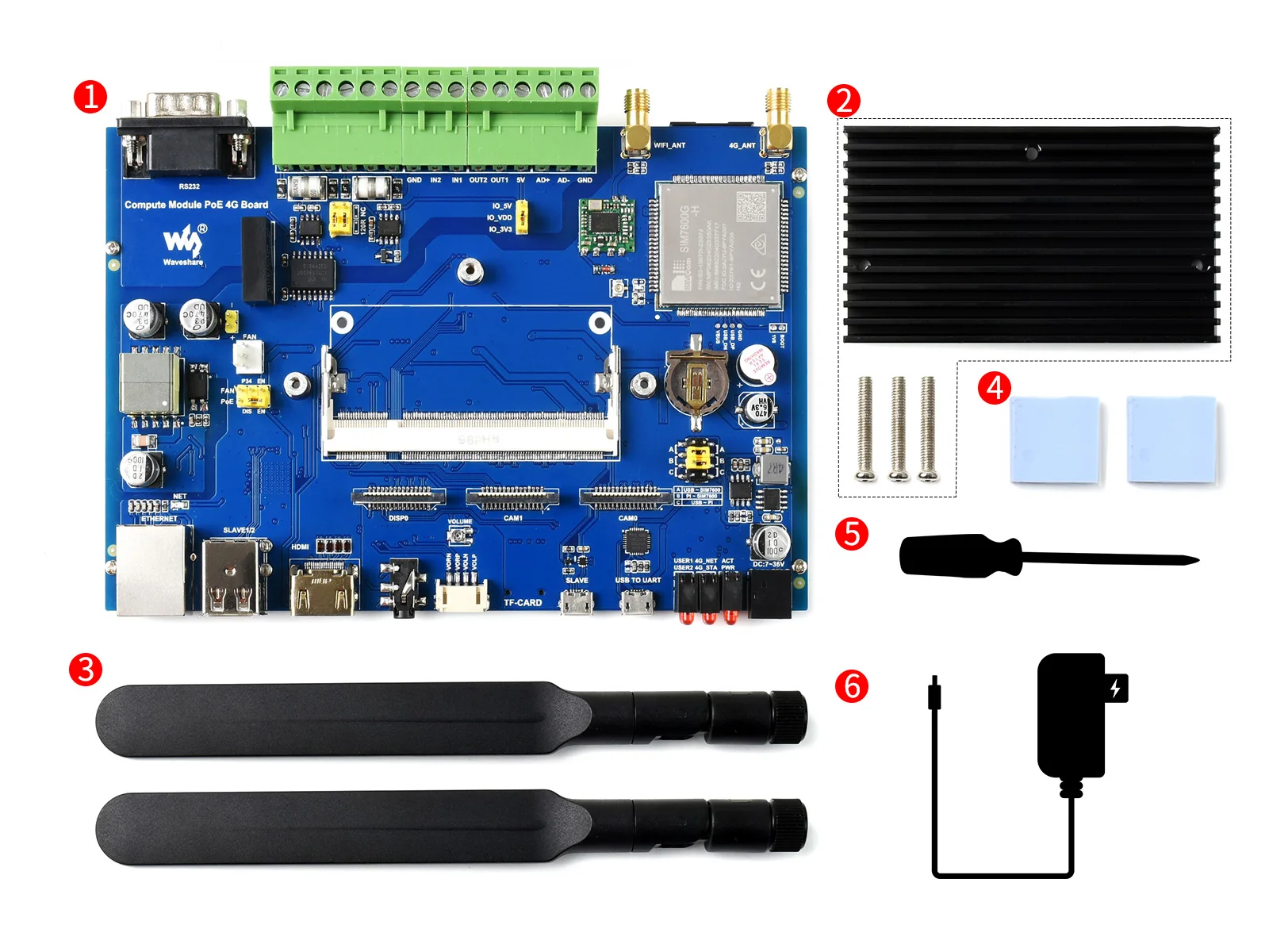 Waveshare Compute Module Industrial Iot Base Board With 4g Connectivity ...