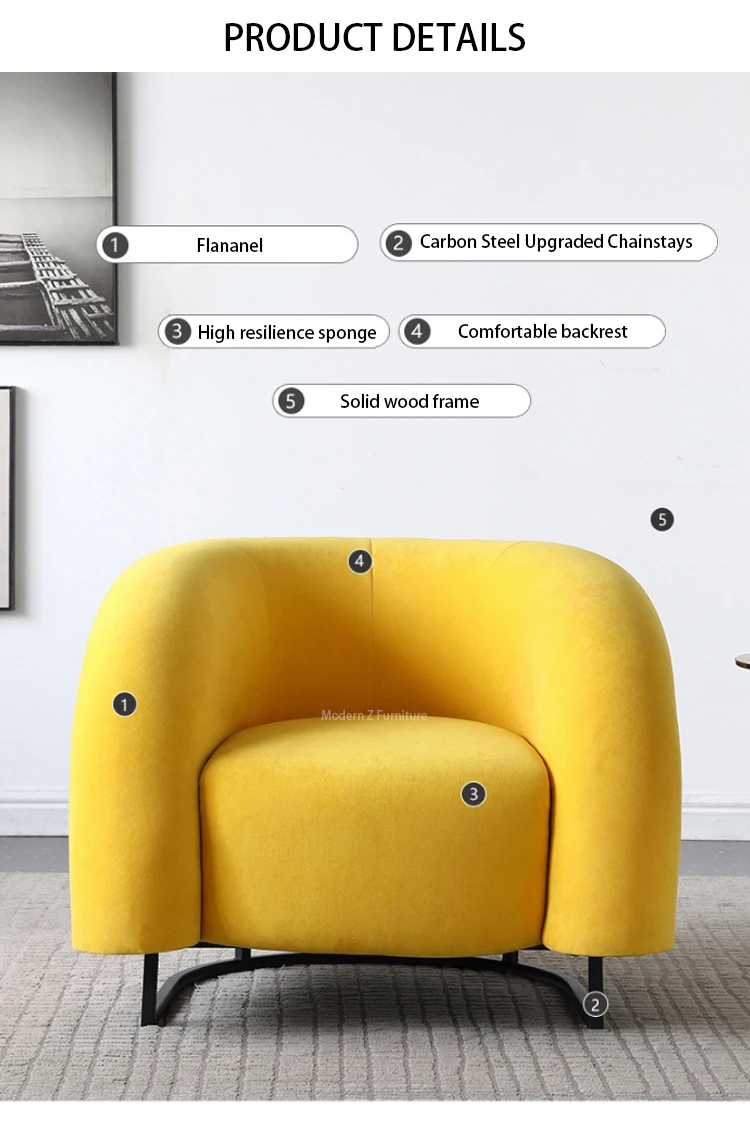 Fancy Nordic Modern Luxury Fauteuil Velvet Sofa Chairs