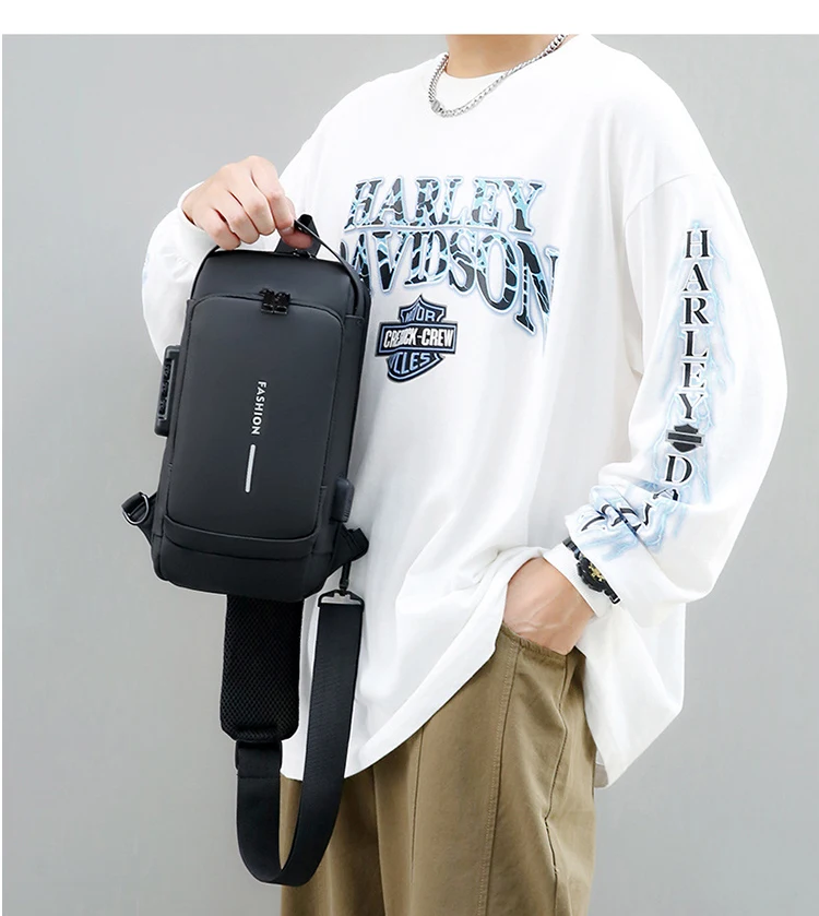 Custom Waterproof Anti Theft Designer Chest Bag for Men