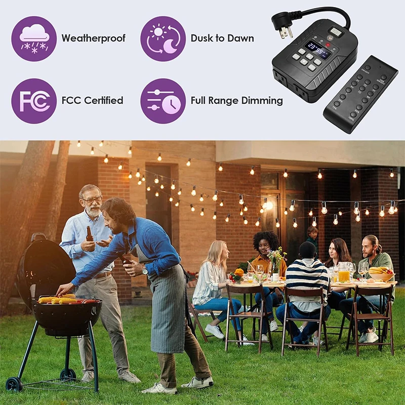 Smart Dimmable Timer Outlet With Remote Control | Compatible With LED ...