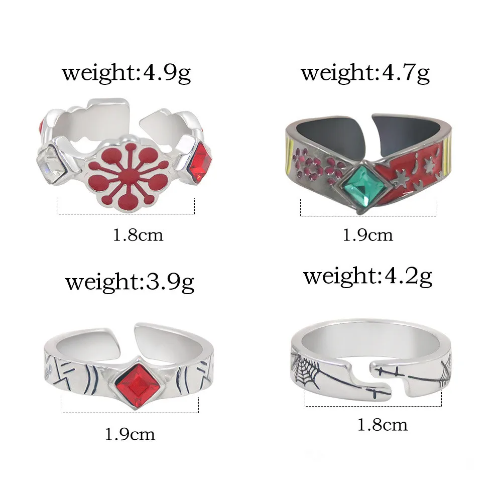 Demon Slayer Alloy Rings - Gold & Silver Plated Adjustable Finger Rings ...
