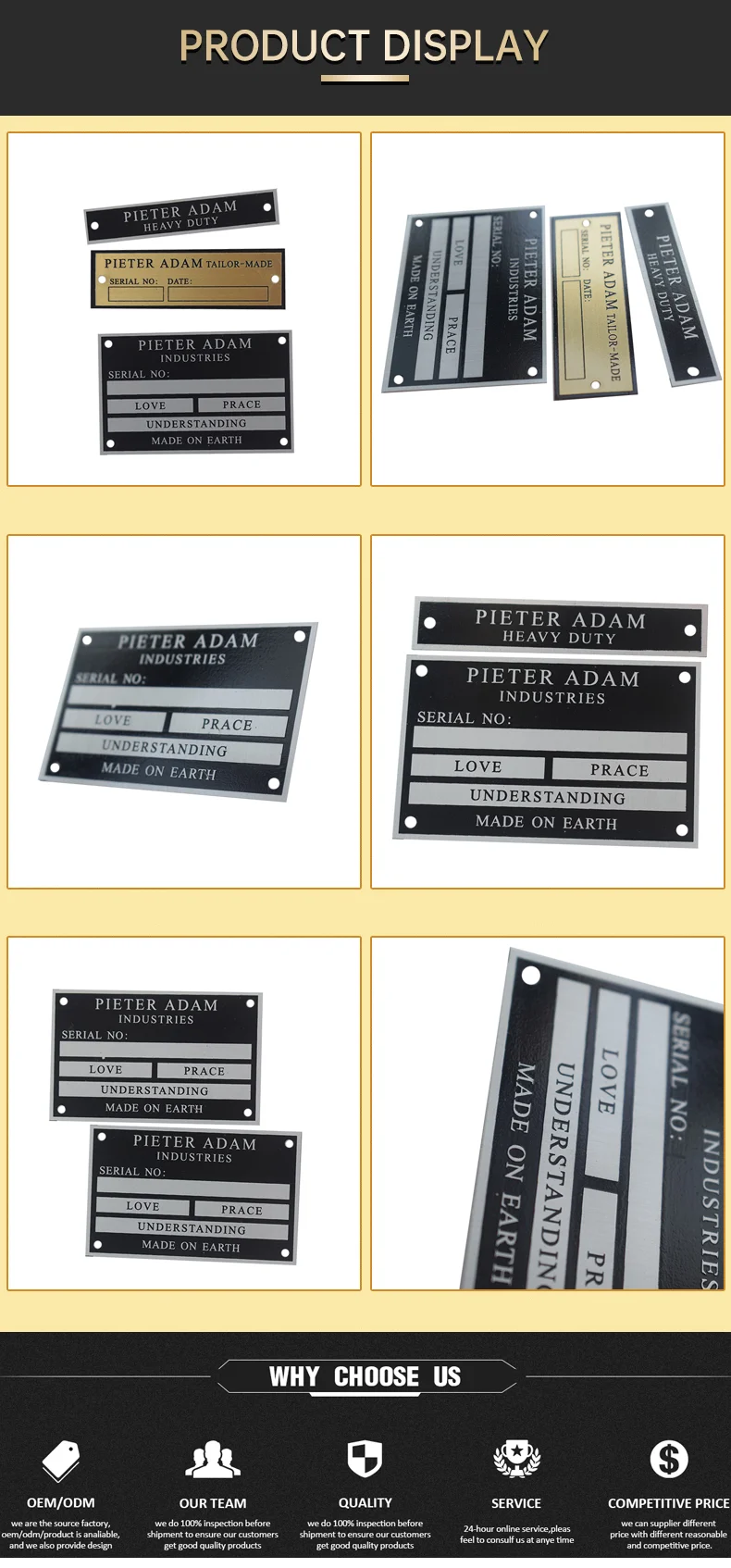 Custom Printed Engraved Metal Plates - Durable & Versatile