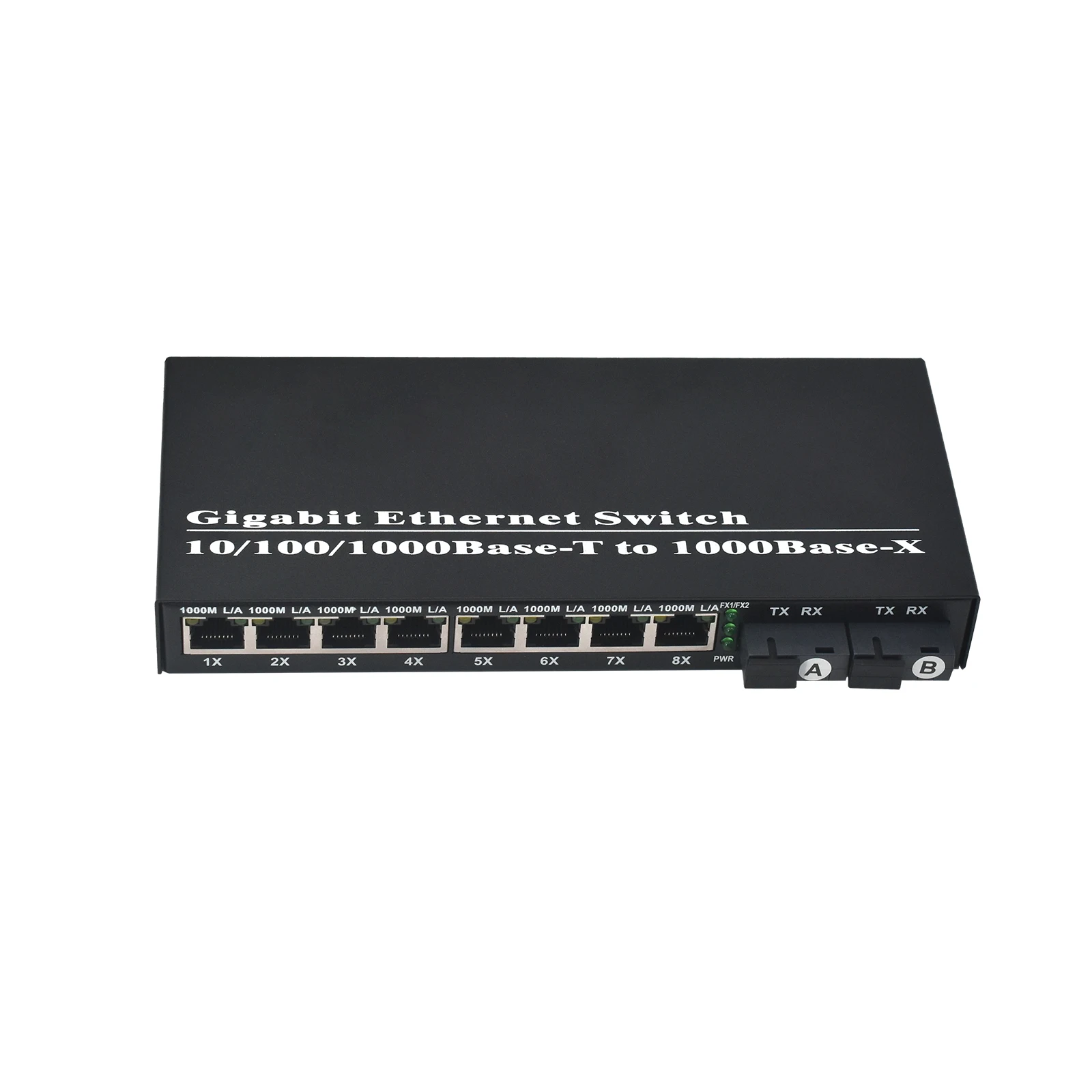 Wanglink Gigabit Fiber Switch 2 Port 10/100/1000M SC Fiber Port with 8 ...