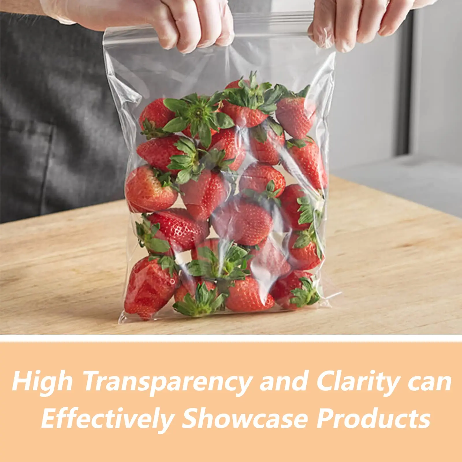 Custom Self Sealing Zip Lock Bag Logo Clear 2MIL Poly Bag