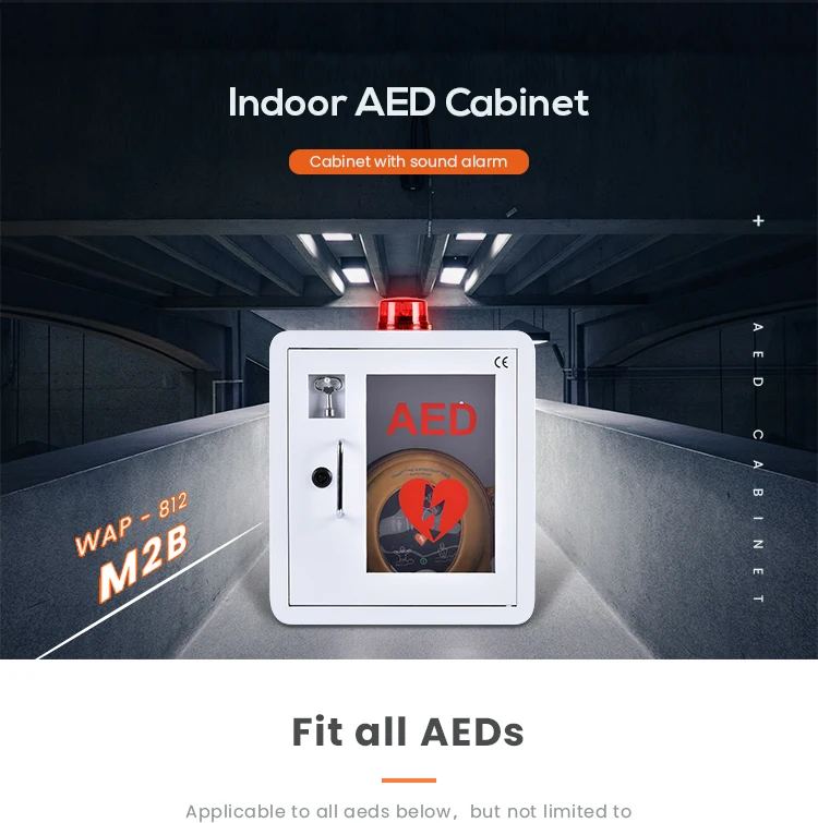 Secure and Alarmed AED Storage Cabinet - WAP-M2B Defibrillator
