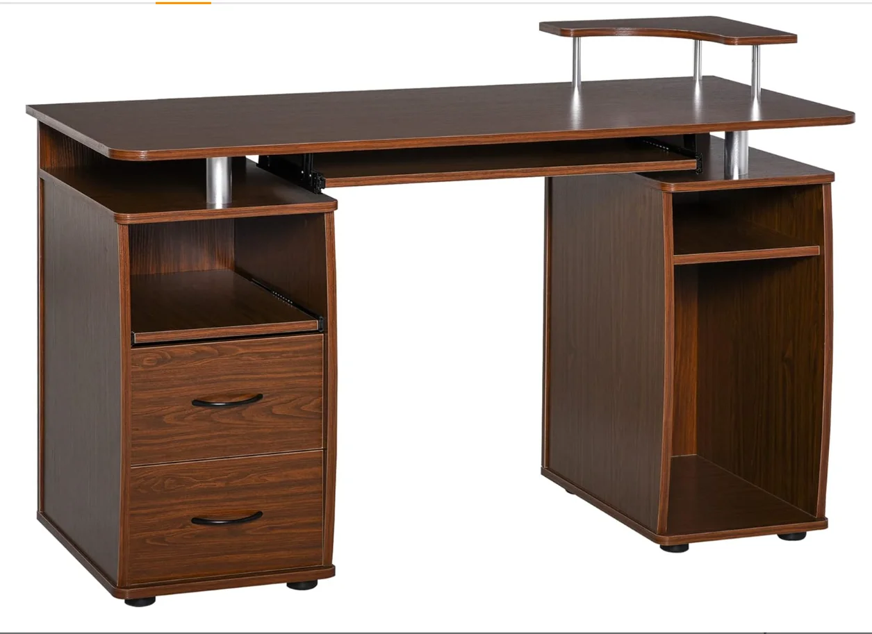 Wooden Computer Desk Office Pc Table Workstation With Keyboard Tray ...