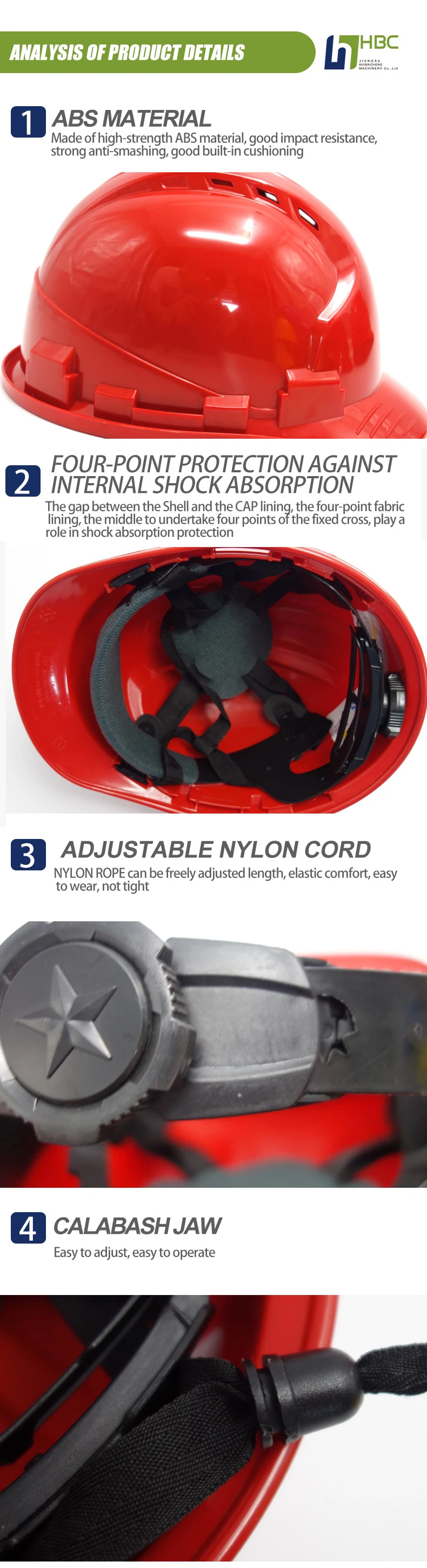 Hbc Industrial Safety Helmet Custom Safety Helmet Head Protection Hard ...